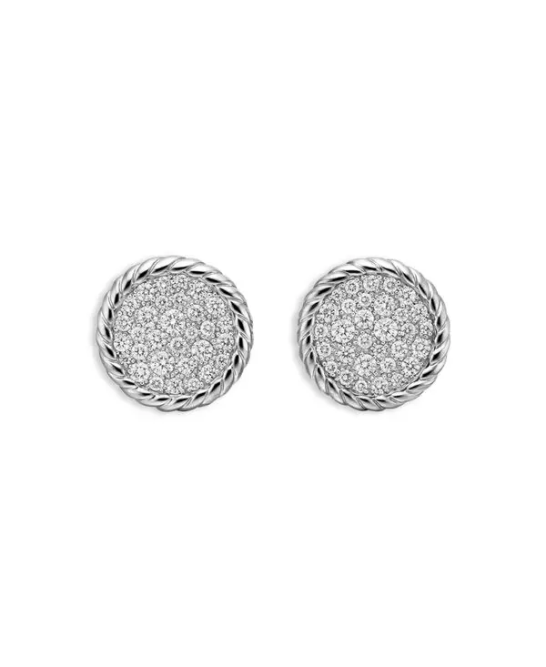 David Yurman Dy Elements Diamond Stud Earrings - Silver