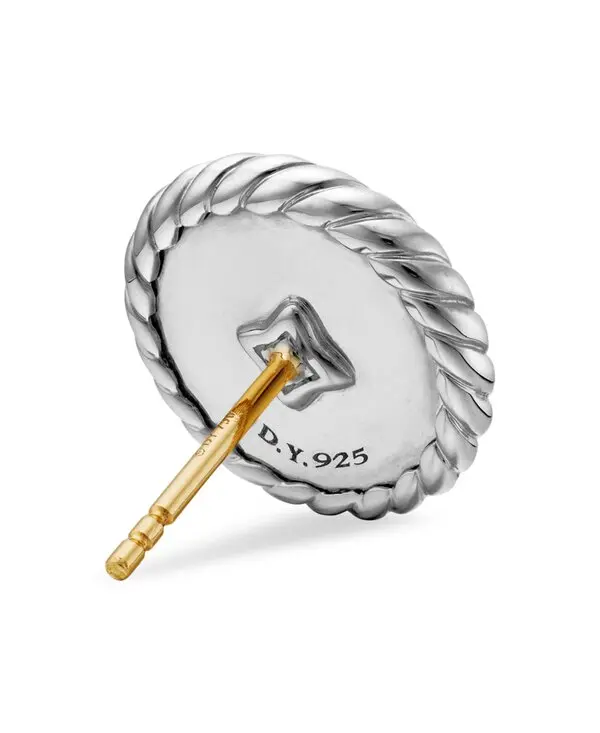 David Yurman Dy Elements Diamond Stud Earrings - Silver
