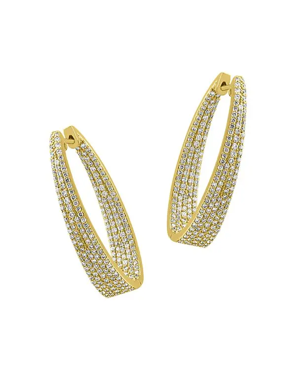 Bloomingdale'S Diamond Oval Hoop Earrings, 2.30 Tcw - White/gold