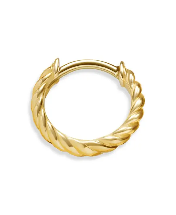 David Yurman Sculpted Cable Micro Huggie Hoop Earrings, 10.7mm - Gold