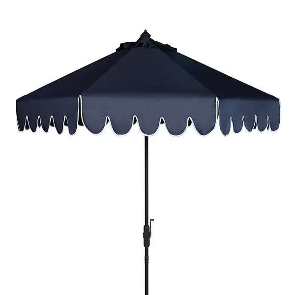 SAFAVIEH Venice 11 Ft Crank Umbrella - Navy/white