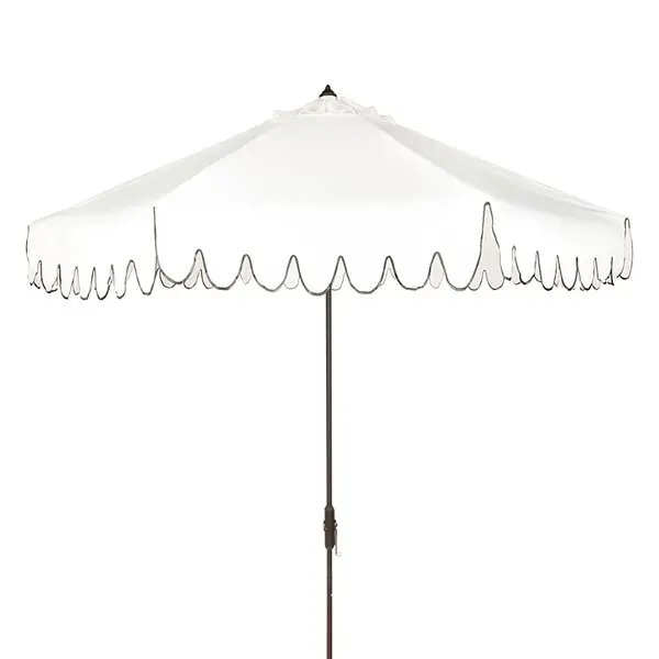 SAFAVIEH Venice 11 Ft Crank Umbrella - White/black
