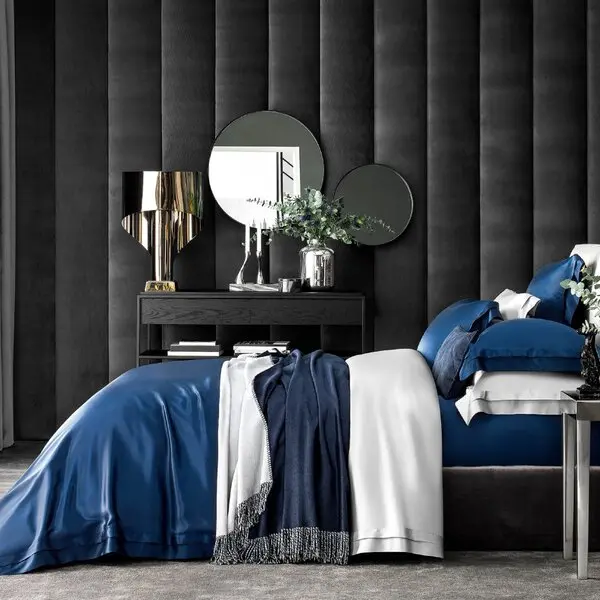 TOGAS House Of Textiles Elite Silk King Sham Exclusive - Dark Blue