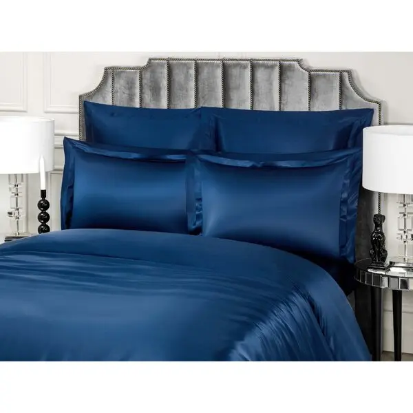 TOGAS House Of Textiles Elite Silk King Sham Exclusive - Dark Blue
