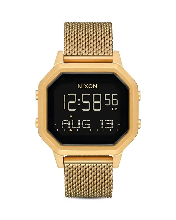 Nixon Siren Milanese 36mm Watch - Black/gold