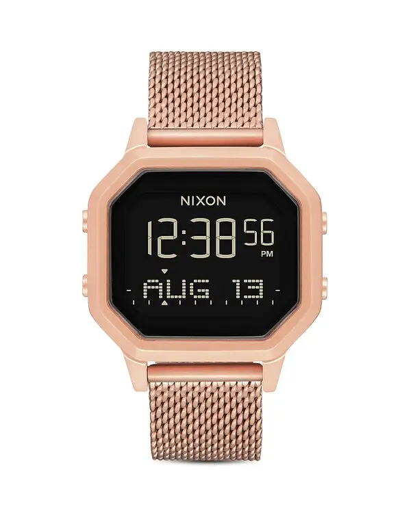 Nixon Siren Milanese 36mm Watch - Black/rose Gold