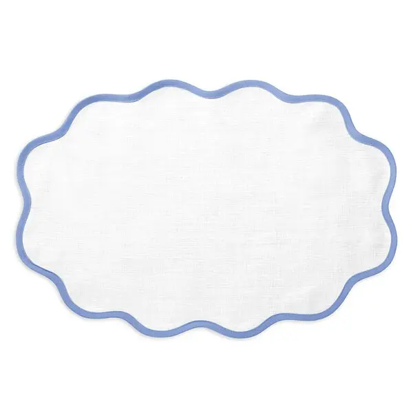 MATOUK Scalloped Placemat, Set Of 4 - Skyblue