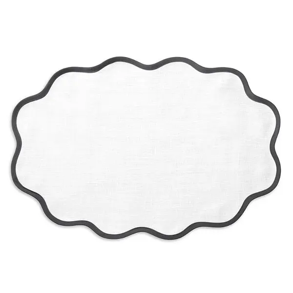 MATOUK Scalloped Placemat, Set Of 4 - Smoke Gray