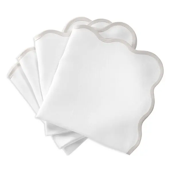 MATOUK Scalloped Napkins, Set Of 4 - Classic Gray