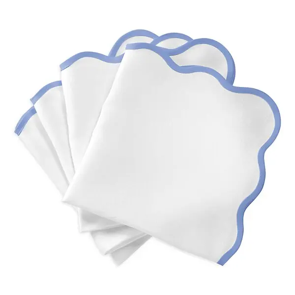 MATOUK Scalloped Napkins, Set Of 4 - Skyblue
