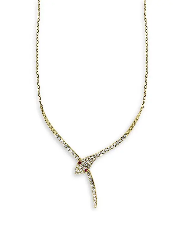Bloomingdale'S Diamond And Ruby Snake Necklace - Yellow Gold