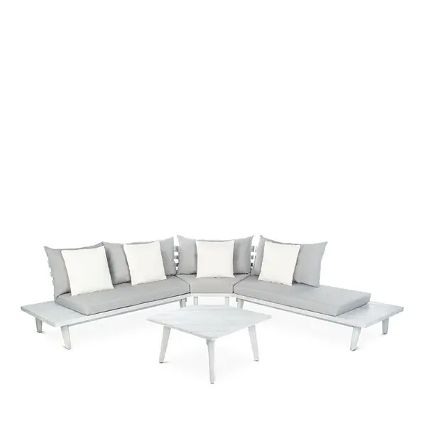 SAFAVIEH Lansen 4-piece Corner Indoor/outdoor Living Set - Ash Gray/gray