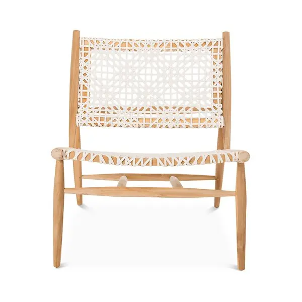 SAFAVIEH Bandelier Leather Weave Accent Chair - Off-white/natural