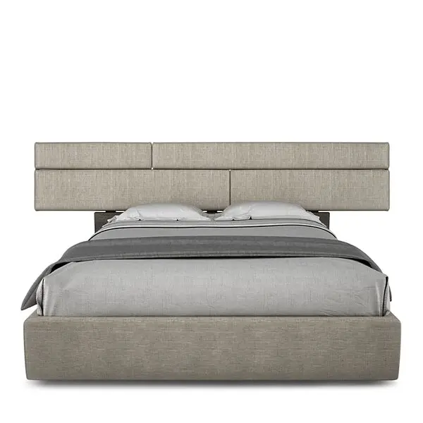 HUPPE Plank Upholstered High Height Platform King Bed - Anthracite Birch