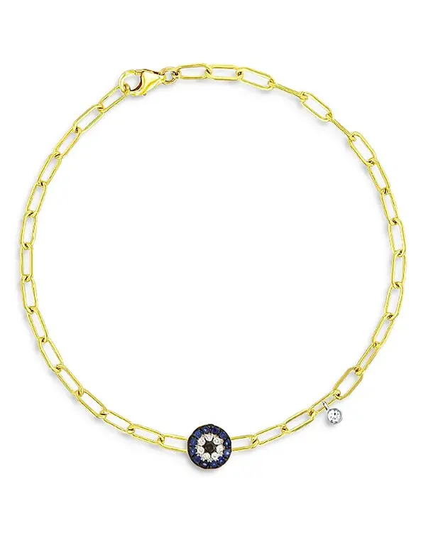 Meira T 14k Yellow Gold And Sapphire Evil Eye Bracelet - Blue/gold
