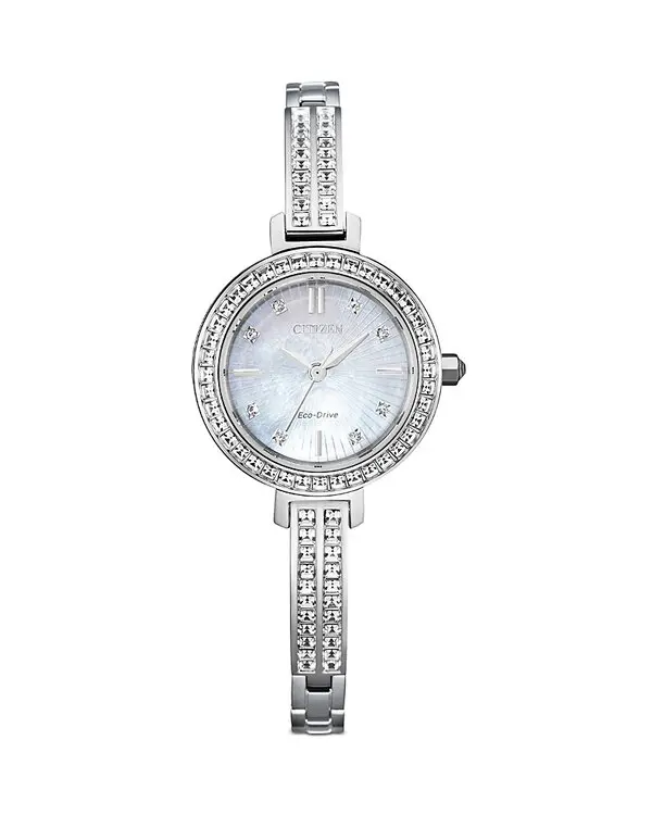 Citizen Eco Drive Silhouette Crystal Watch - White