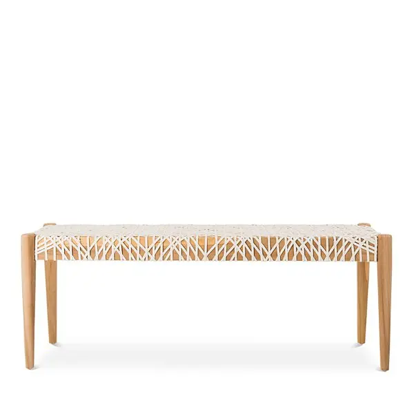 SAFAVIEH Bandelier Leather Weave Bench - Off-white/natural