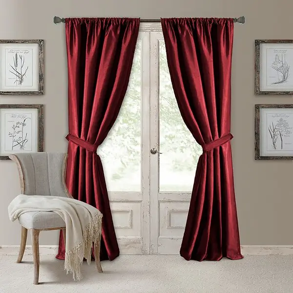 ELRENE HOME FASHIONS Versailles Blackout Window Panel, 52 X 95 - Rouge