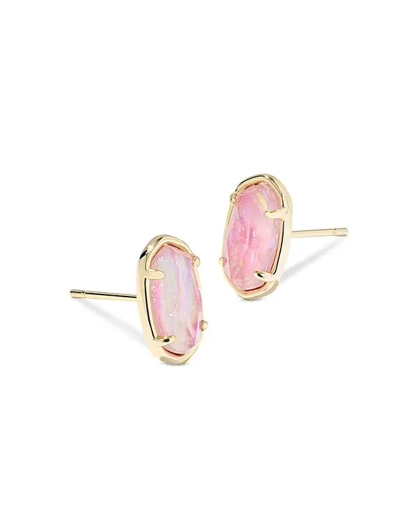 Kendra Scott Grayson Stone Stud Earrings - Pink/gold