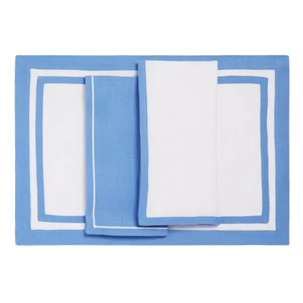 MATOUK Rectangle Placemats, Set Of 4 - Sky Blue