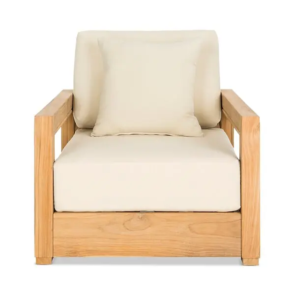 SAFAVIEH Montford Teak Armchair - Teak/beige