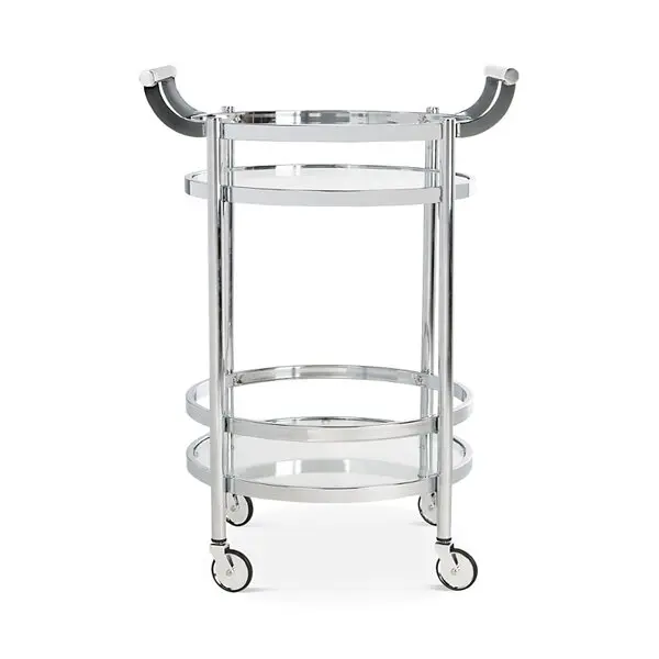SAFAVIEH Sienna 2-tier Round Bar Cart - Chrome