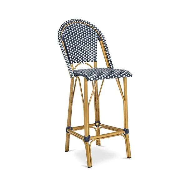 SAFAVIEH Ford Indoor-outdoor French Bistro Bar Stool - Navy/white