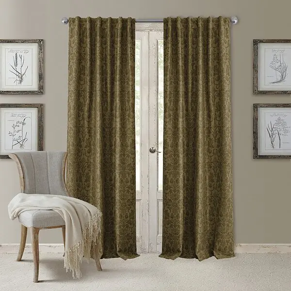 ELRENE HOME FASHIONS Antonia Blackout Window Curtain Panel, 52 X 84 - Antique Gold