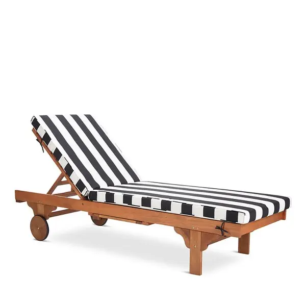 SAFAVIEH Newport Chaise Lounge Chair With Side Table - Natural/black/white