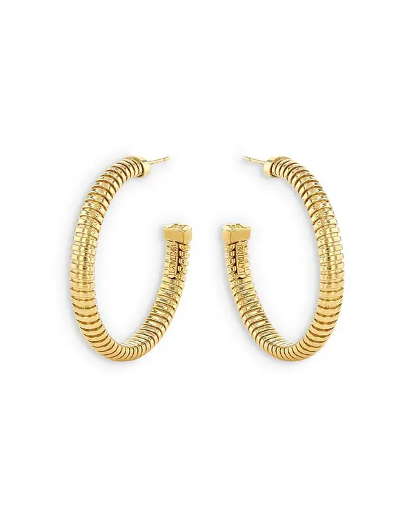 ALBERTO MILANI 18k Yellow Tubogas Hoop Earrings - Gold