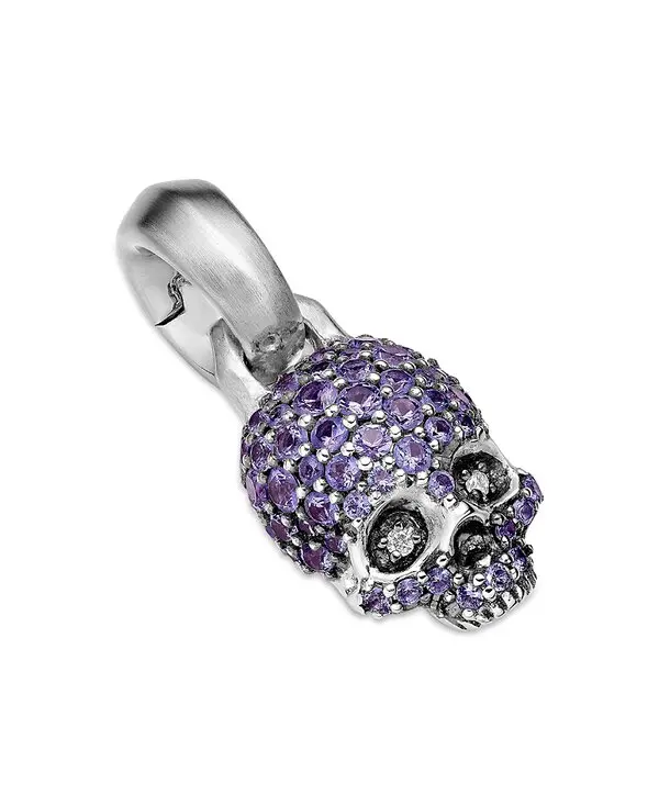 David Yurman 18k Skull Charm - White Gold