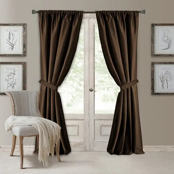 ELRENE HOME FASHIONS Versailles Blackout Window Panel, 52 X 108 - Chocolate