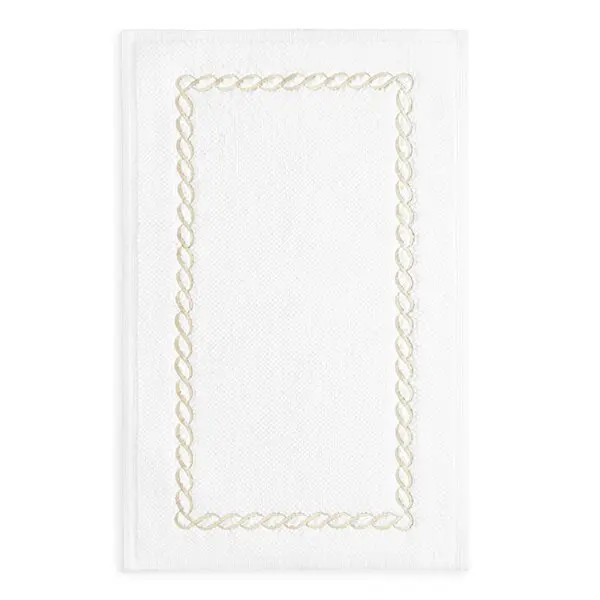 MATOUK Classic Chain Milagro Bath Rug Exclusive - White/sand Beige
