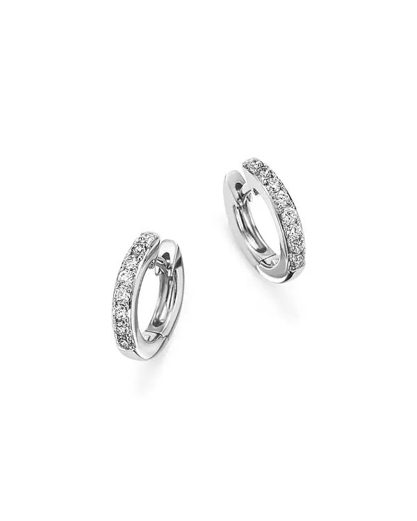 Bloomingdale'S Diamond Hoop Earrings .15 Tcw - White