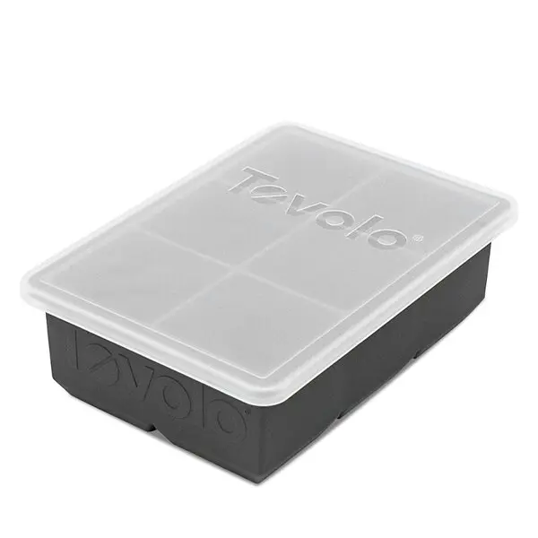TOVOLO King Cube Ice Tray With Lid - Charcoal