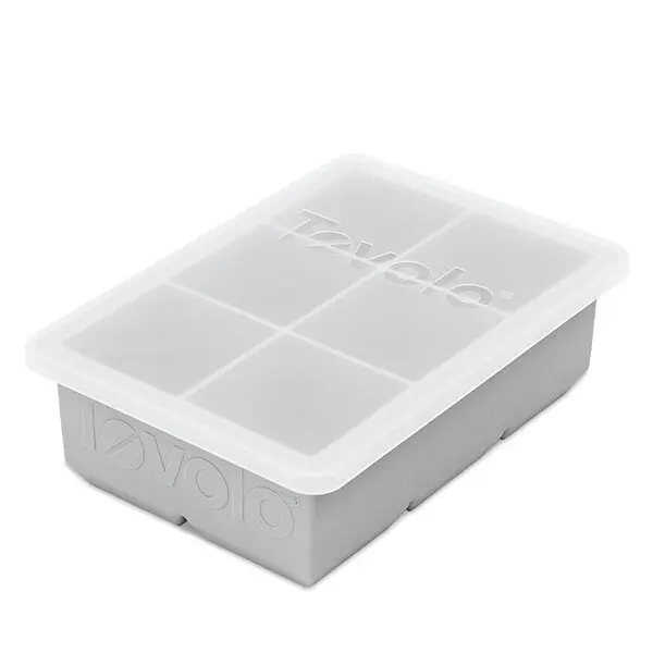 TOVOLO King Cube Ice Tray With Lid - Oyster Gray