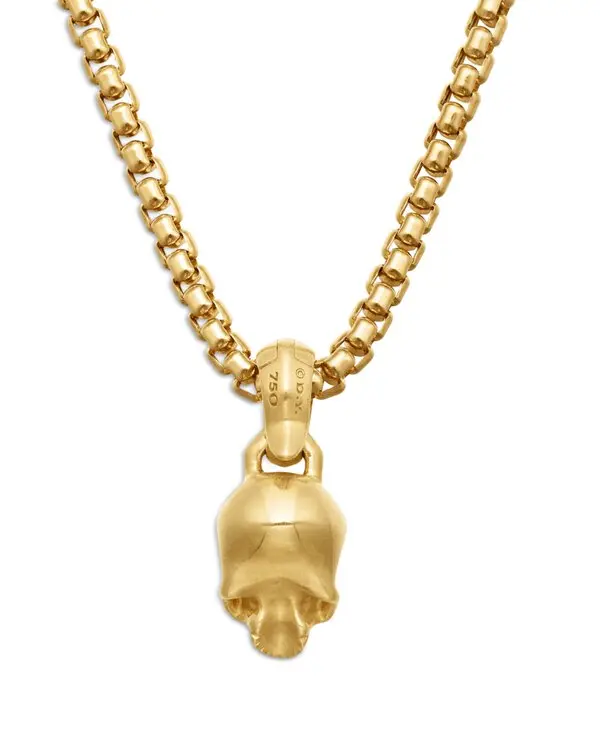 David Yurman 18k Yellow Skull Charm With Diamonds