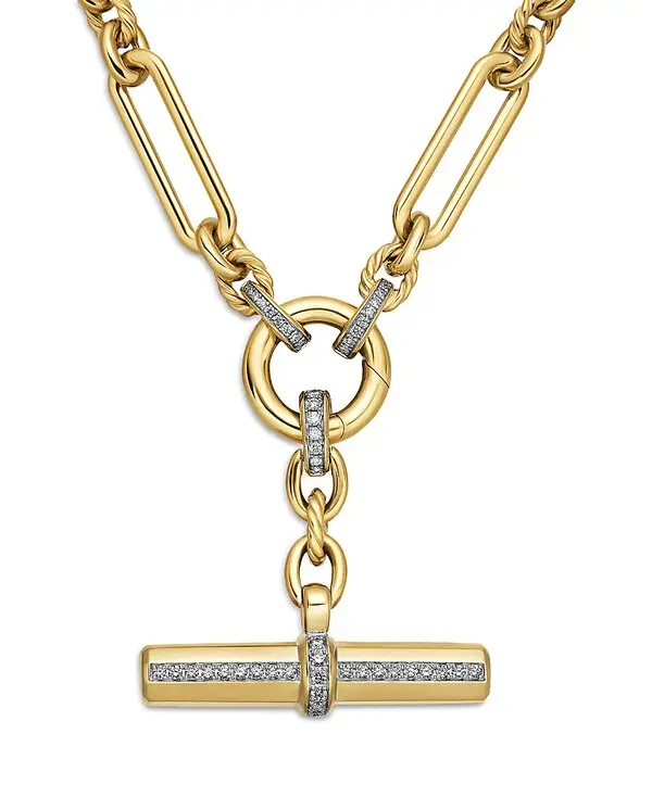 David Yurman Lexington Diamond Chain Necklace - Gold