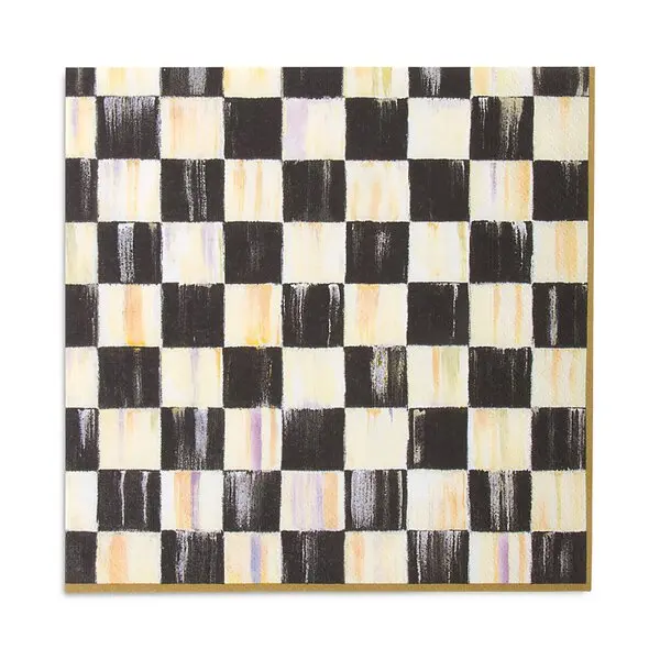 MACKENZIE-CHILDS Courtly Check Dinner Paper Napkins, Pack Of 20 - Black/white