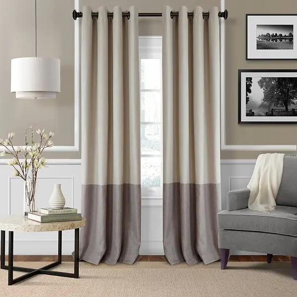 ELRENE HOME FASHIONS Braiden Color Block Blackout Curtain Panel, 52 X 84 - Linen