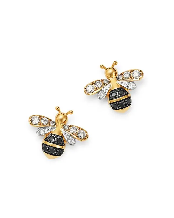 Bloomingdale'S Diamond Bumble Bee Earrings In 14k Yellow Gold - Multi/gold