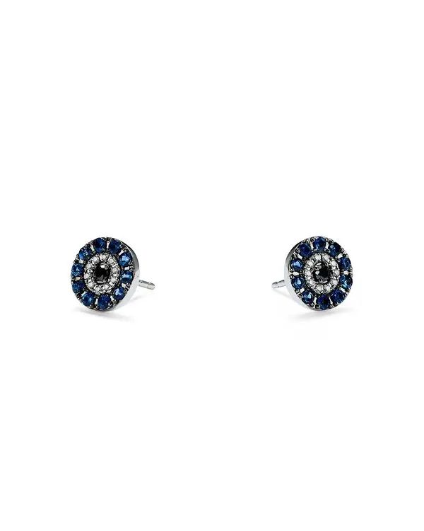 Bloomingdale'S Diamond And Sapphire Evil Eye Stud Earrings