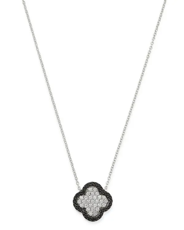 Bloomingdale'S Diamond Clover Pendant Necklace - Black/white