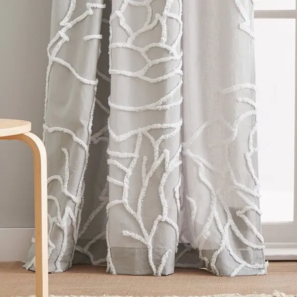 PERI HOME Chenille Rose 108 X 50 Poletop Window Panel, Pair