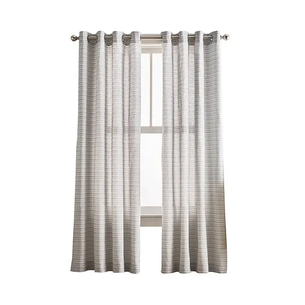 PERI HOME Cargo Stripe 84 X 50 Grommet Window Panel, Pair - Silver