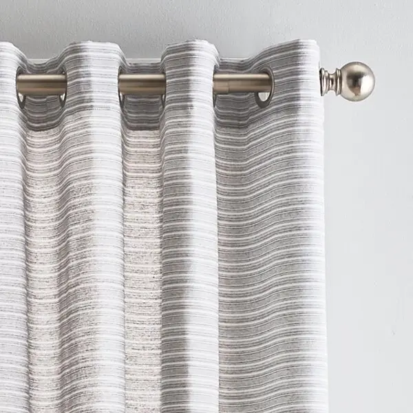 PERI HOME Cargo Stripe 84 X 50 Grommet Window Panel, Pair - Silver