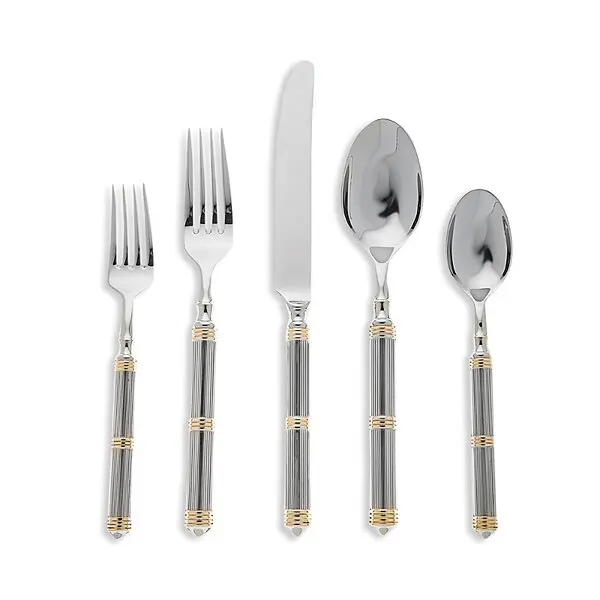 RICCI ARGENTIERI Castello Gold 5 Piece Flatware Set
