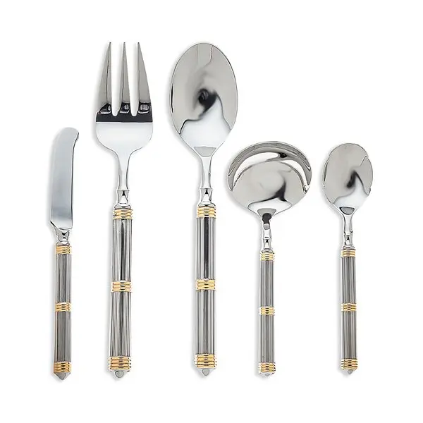 RICCI ARGENTIERI Castello 5 Piece Hostess Set - Silver/gold