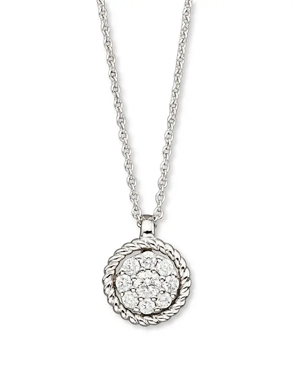 Bloomingdale'S Diamond Cluster Pendant Necklace - White