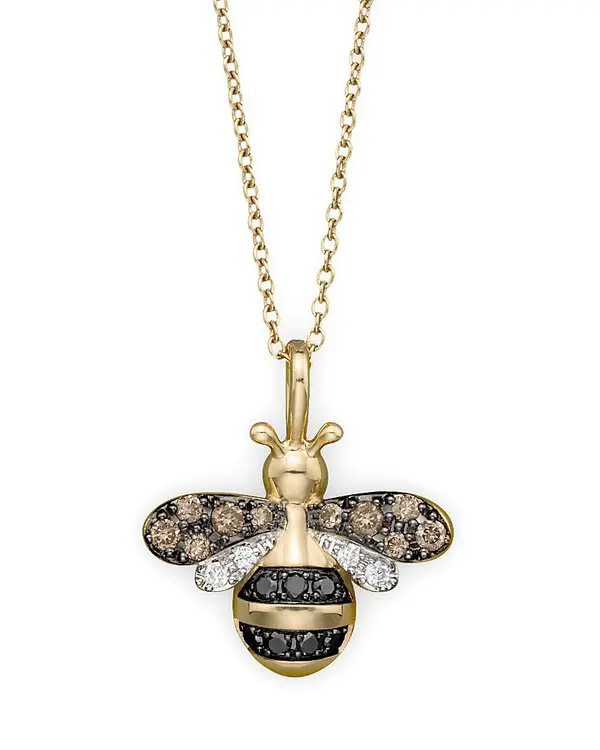 Bloomingdale'S Diamond Bumble Bee Pendant In 14k Yellow Gold - Multi/gold